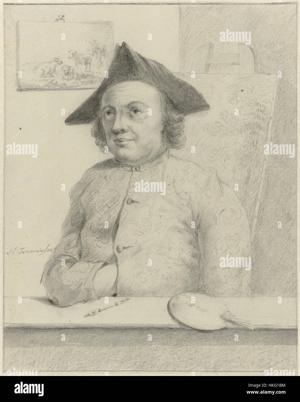 The self-portrait by Tavenier captures the artist's likeness with ...