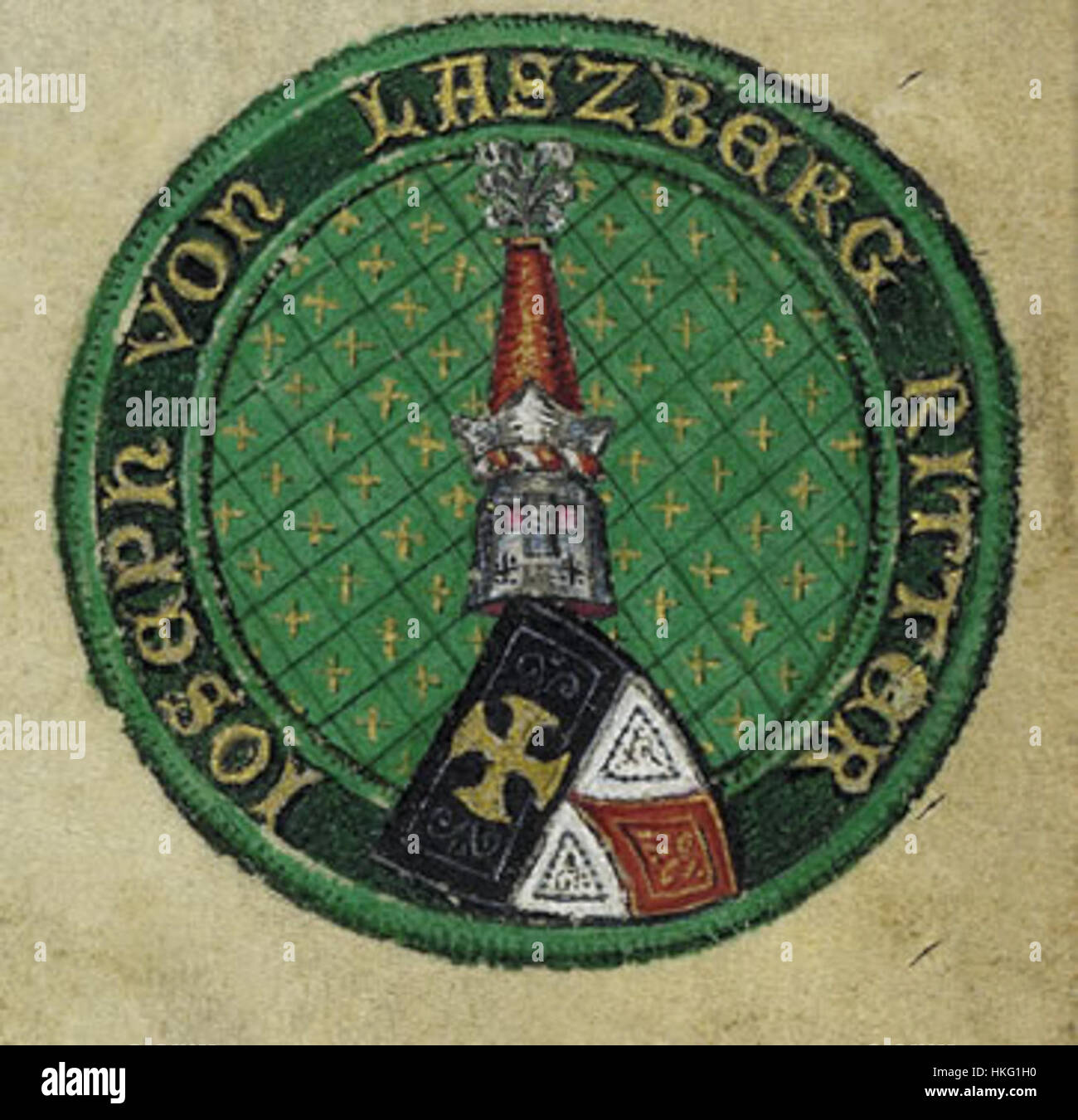 This artwork, 'Lassberg Wappen Gr,' showcases a historical coat of arms ...