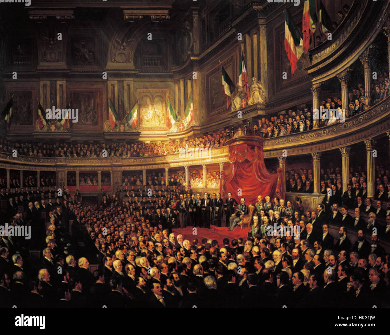 'Inauguration of Italian Parliament 1860' by Van Elven captures the ...