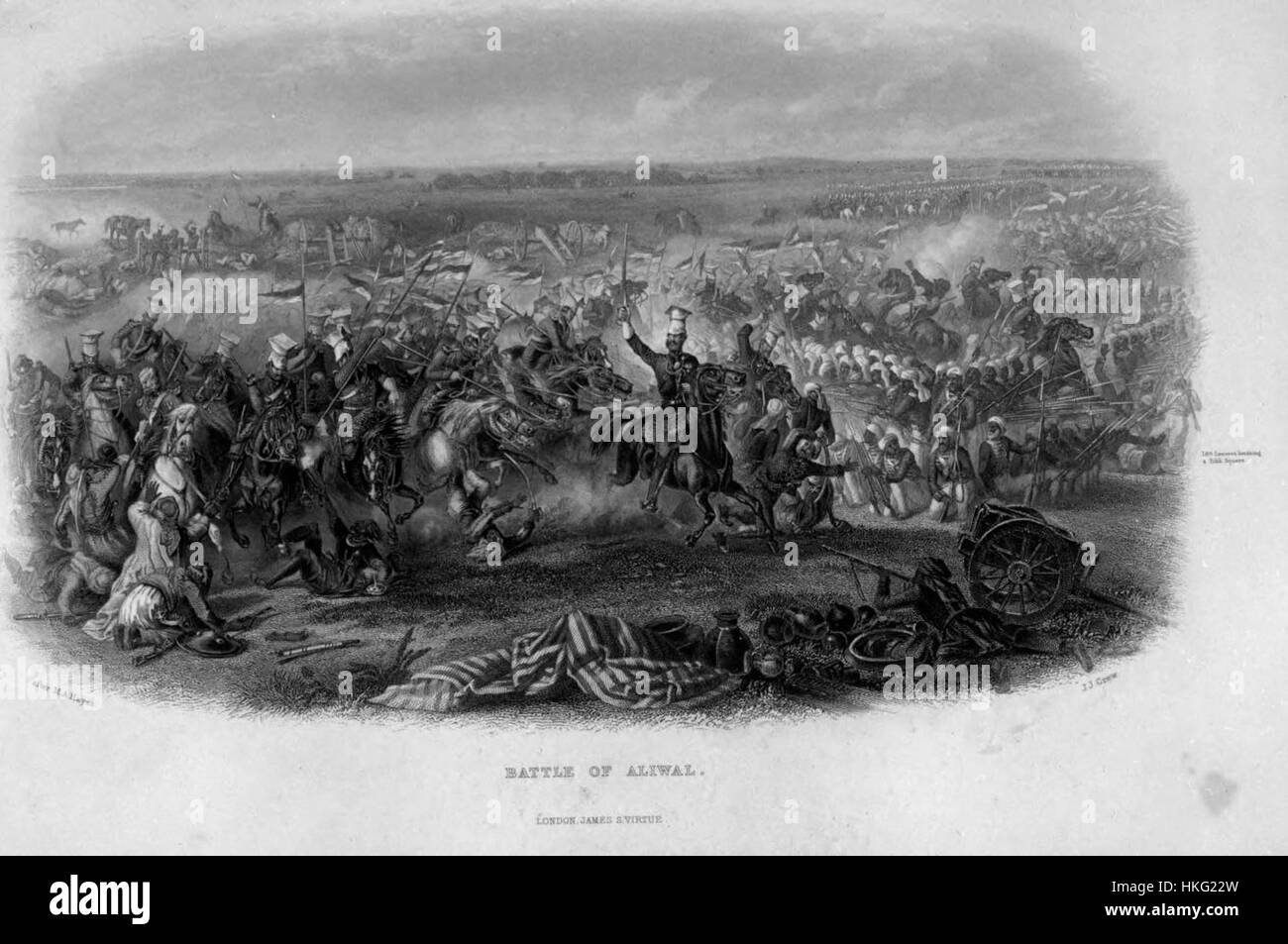 This painting depicts the Battle of Aliwal, fought during the Second ...