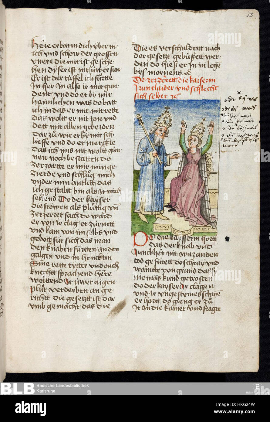 The 'Gesta Romanorum' manuscript, housed in the Donaueschingen ...