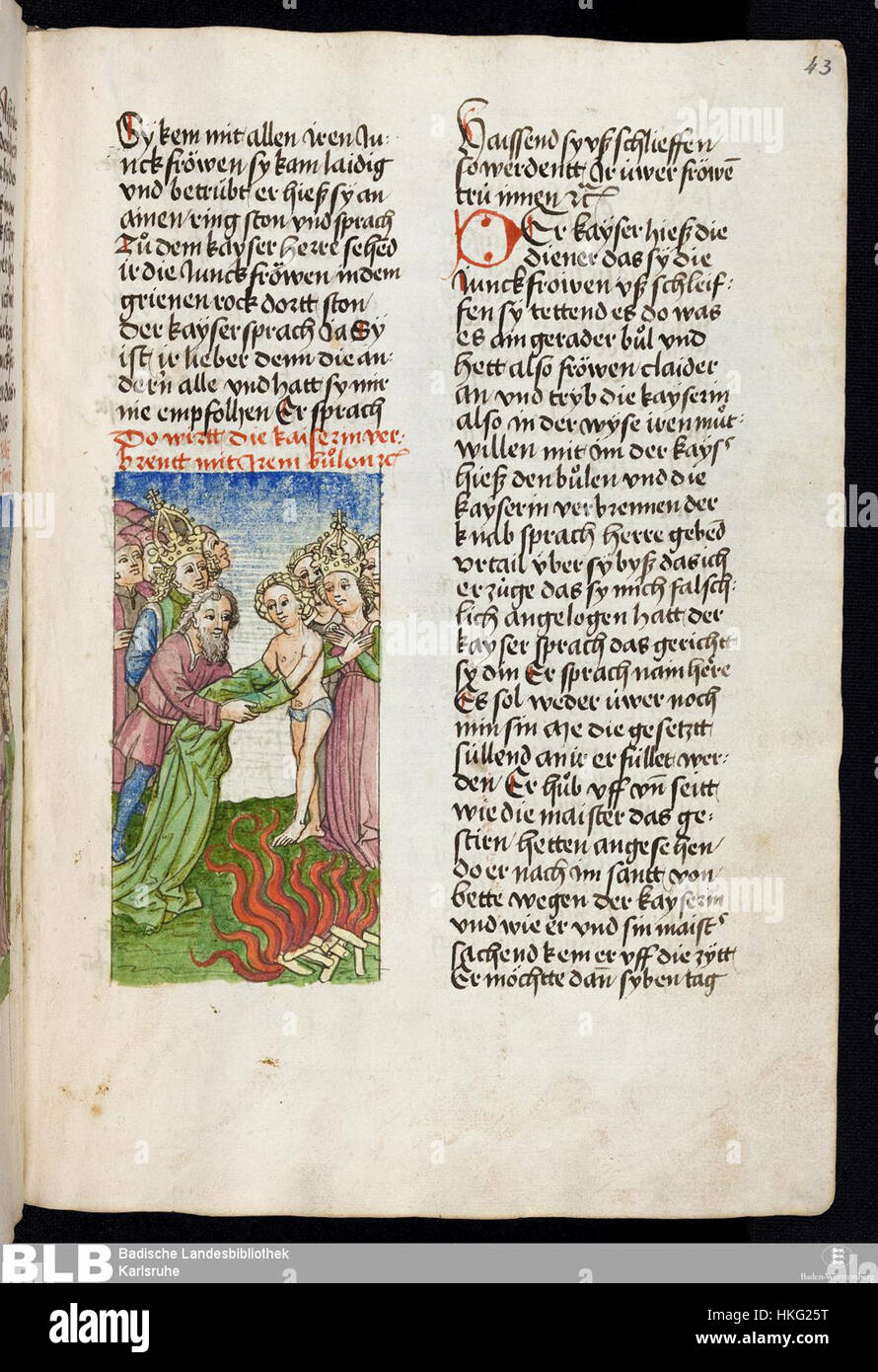 This manuscript illustration from the 'Gesta Romanorum' features a ...