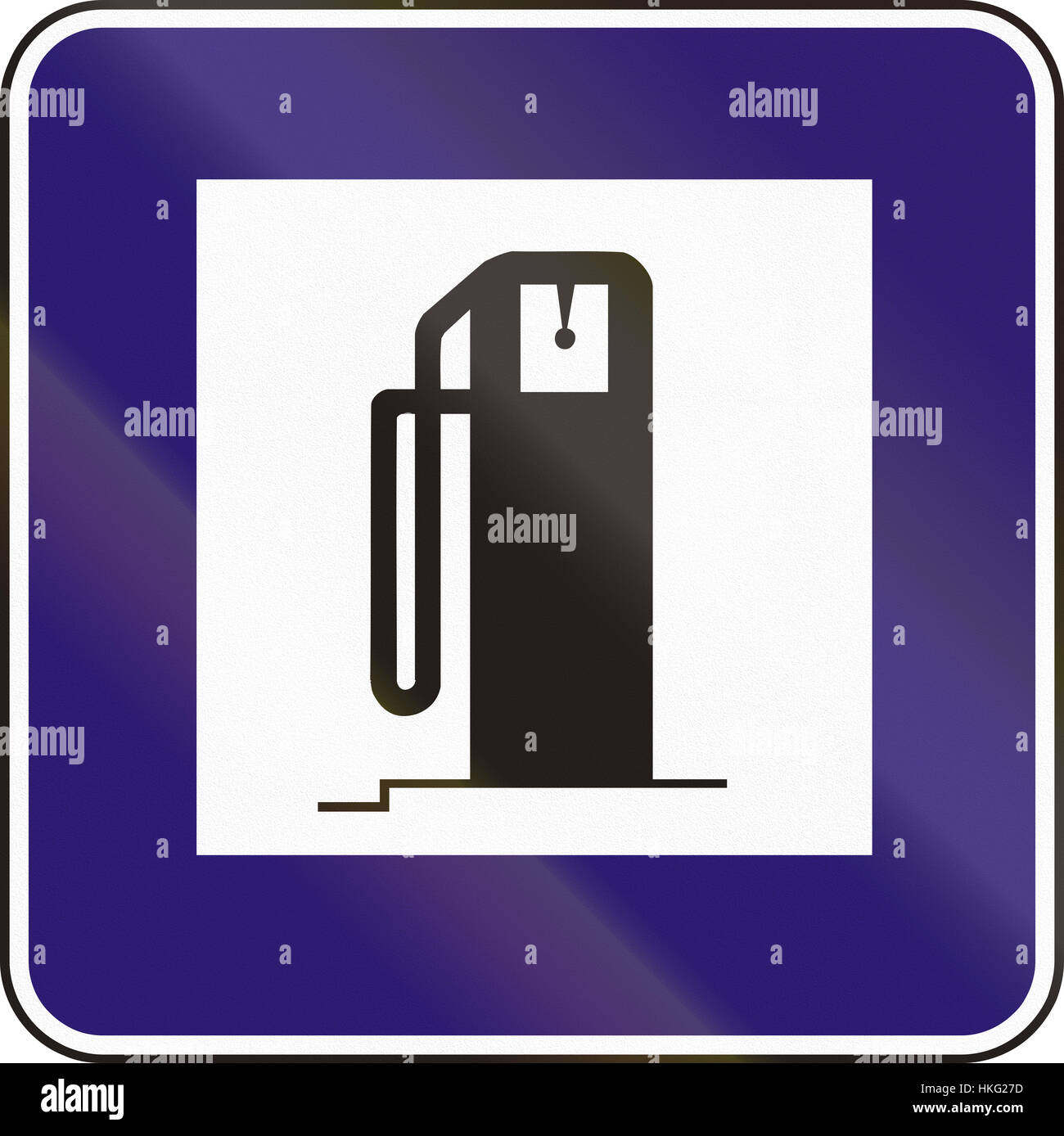Road sign used in Slovakia - Fuel station Stock Photo - Alamy