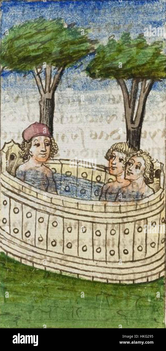 This medieval manuscript illustration from the *Gesta Romanorum*, a ...