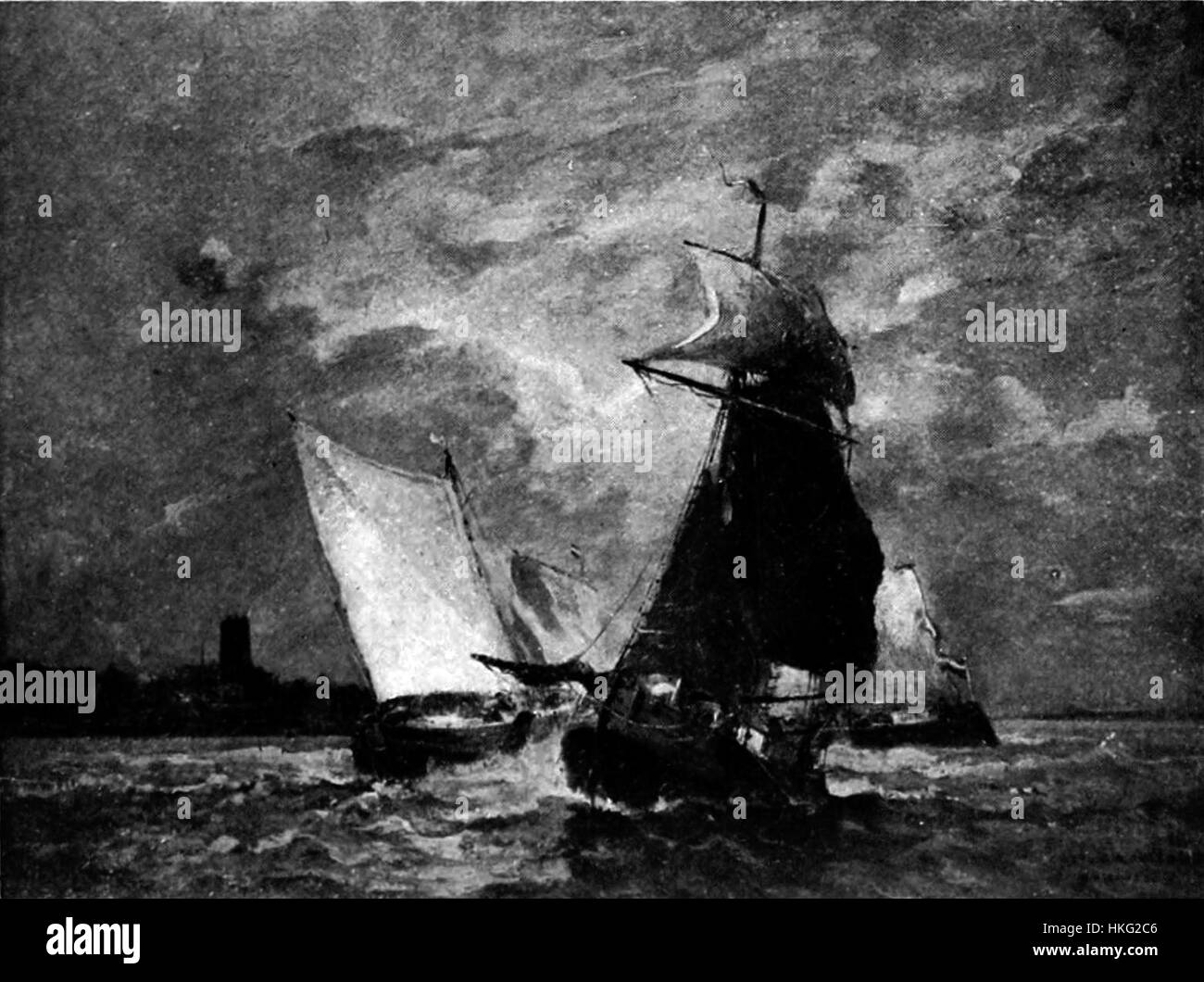 Gaston Roullet’s 'La Meuse à Dordrecht' is a classic example of 19th ...