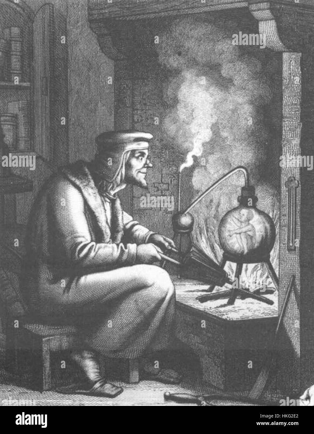 A 19th-century artistic representation of the legendary figure Faust ...