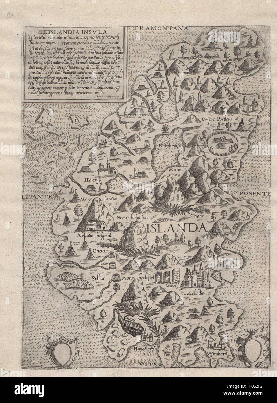 Giovanni Camocio's 1571 map, 'De Islandia Insvla,' is a historical ...