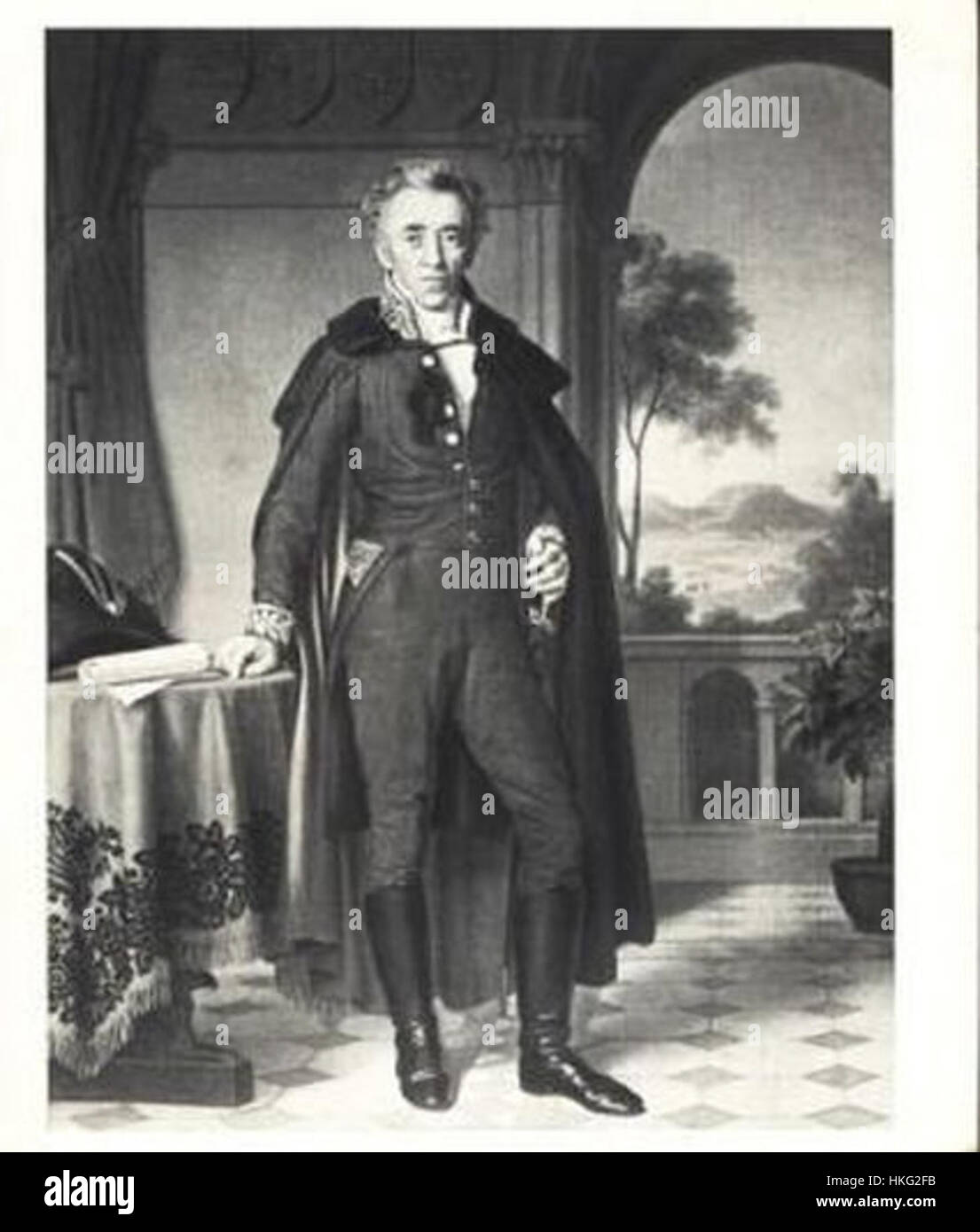 The painting of Johann Friedrich Cotta in front of an archway portrays ...