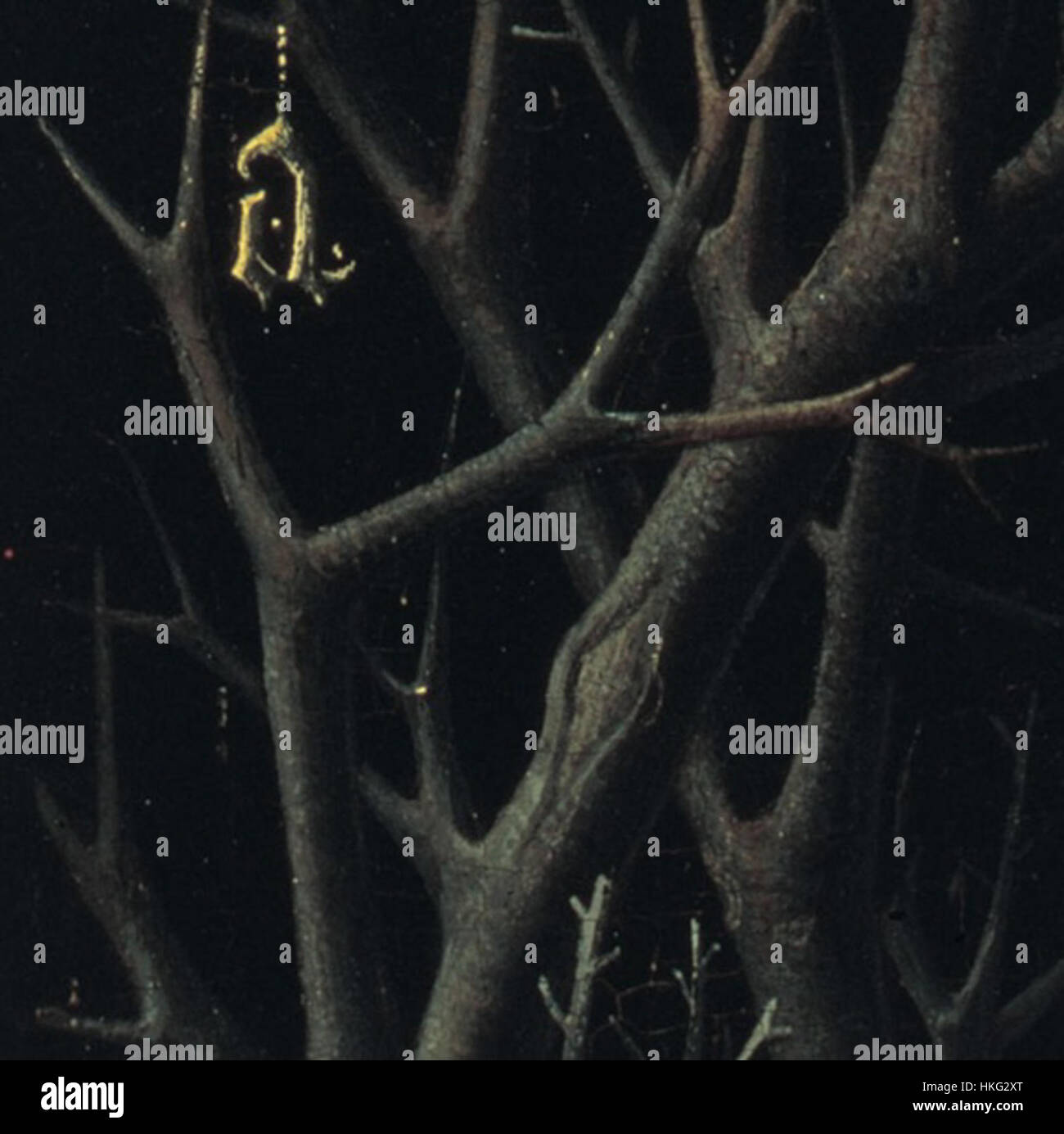 A detail from the *Madonna of the Dry Tree*, an iconic painting that ...