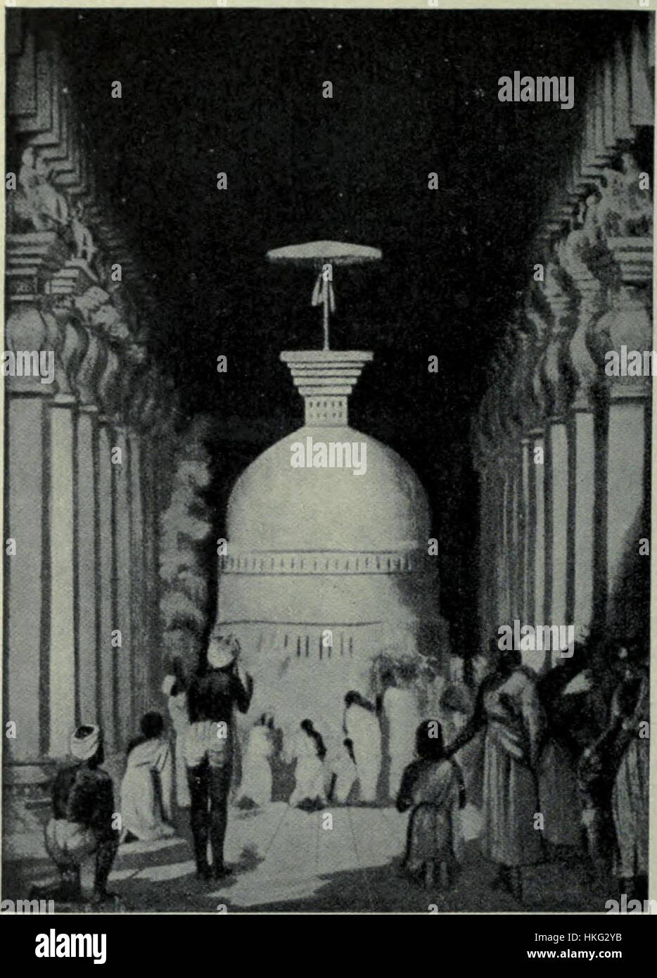 This painting, depicting worship at Karli in A.D. 20, presents a scene ...