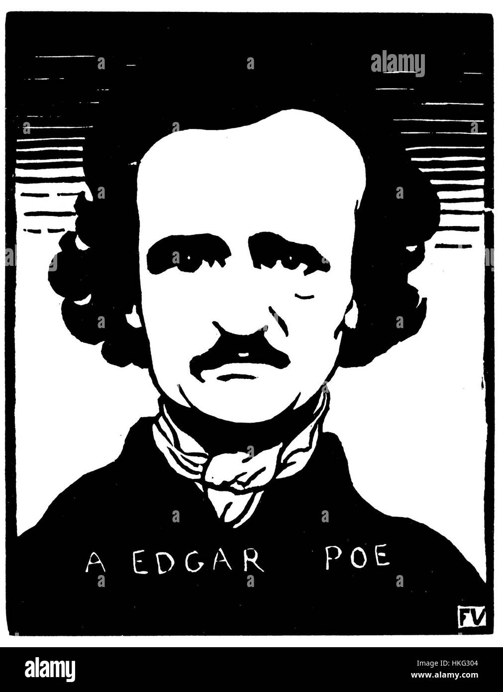 This 1894 artwork depicts Edgar Allan Poe, the famed American writer ...