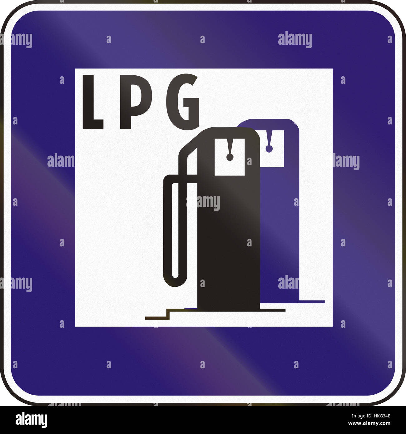 Road sign used in Slovakia - LPG supply Stock Photo - Alamy