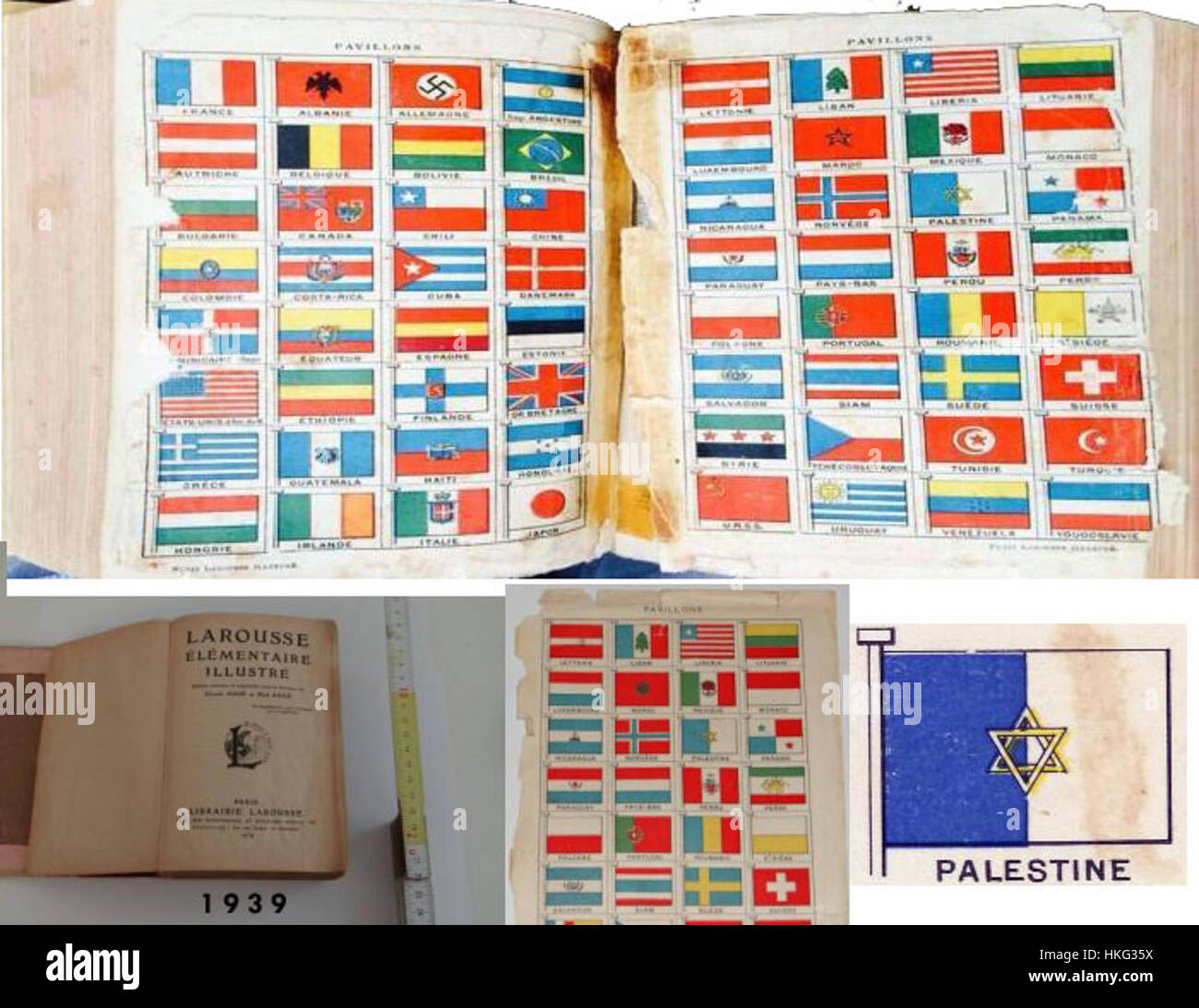 An artistic representation of the Palestinian flag from 1939 ...