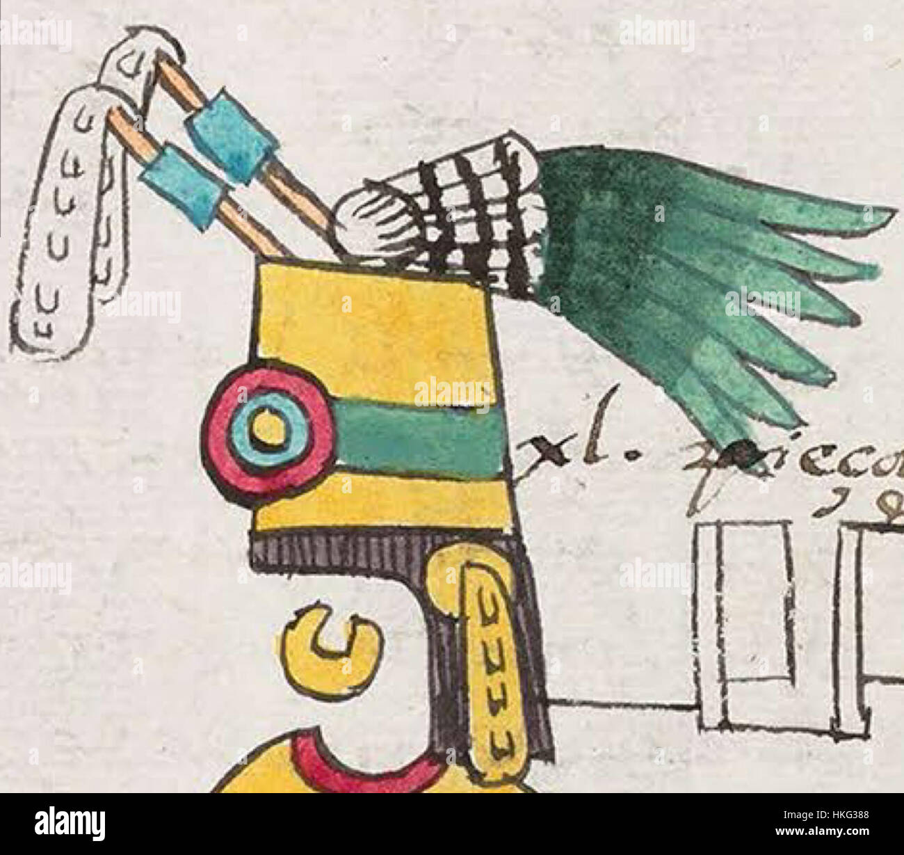 This depiction from the Codex Mendoza illustrates Cuatepoztli and ...