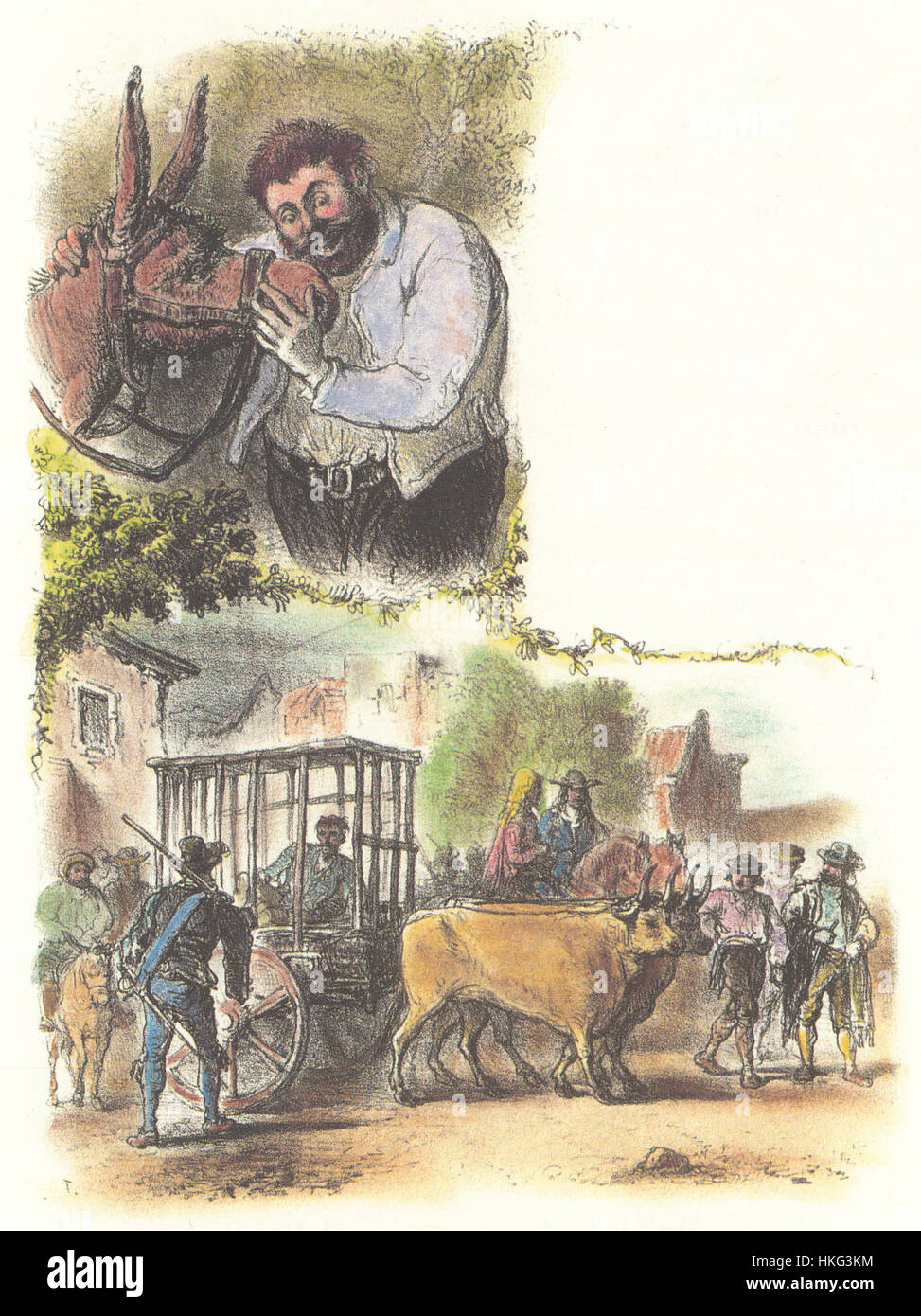 This illustration of Don Quixote, created by an unknown artist, depicts ...