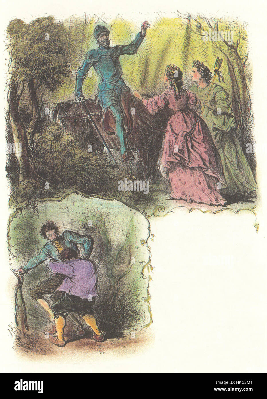 This artwork illustrates Don Quixote, a classic character from Miguel ...
