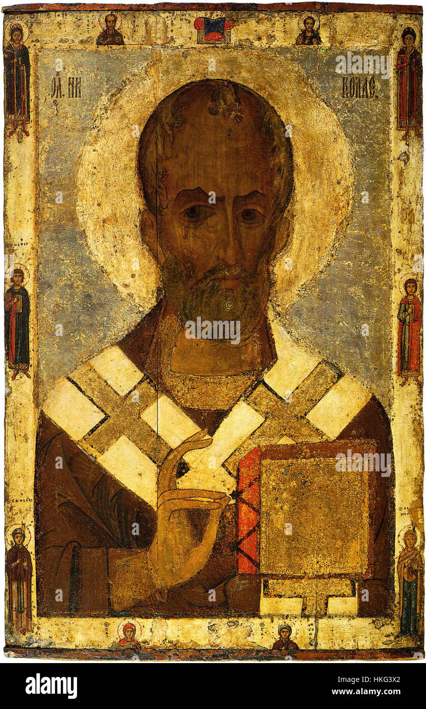 This medieval portrait of Saint Nicholas, dating from the 12th century ...