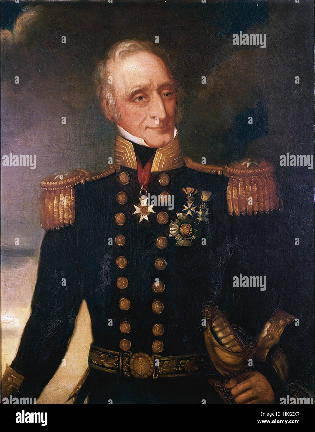 A portrait of Rear Admiral Thomas Baker (1771-1845), painted by an ...