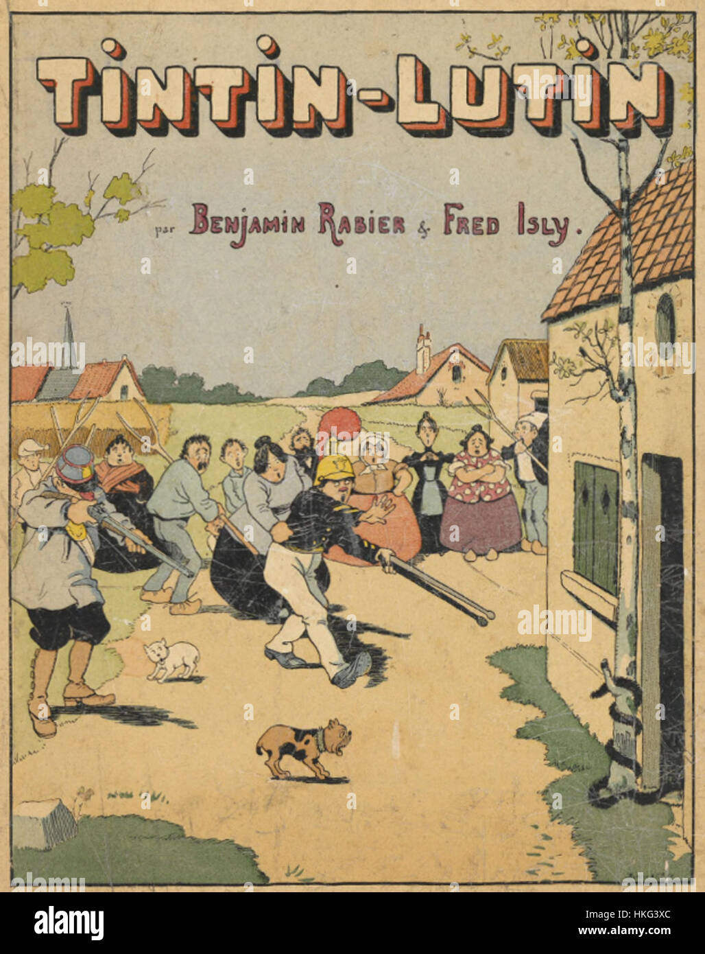 This 1898 illustration by Rabier depicts Tintin and the character Lutin ...