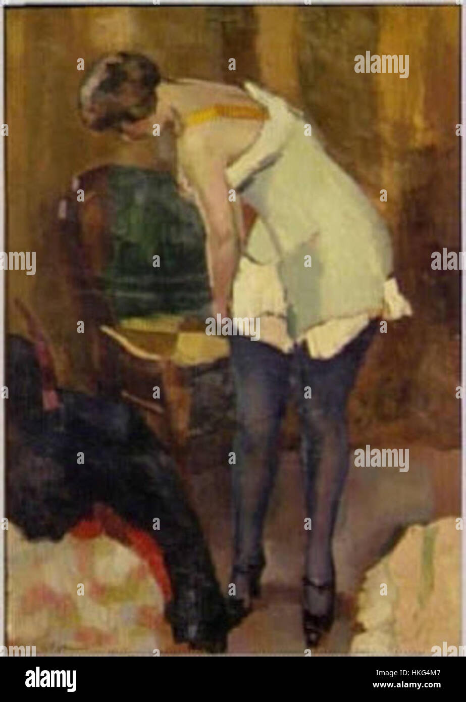 Henri Ottmann's 'Woman With Blue Stockings' (1917) presents a portrait ...