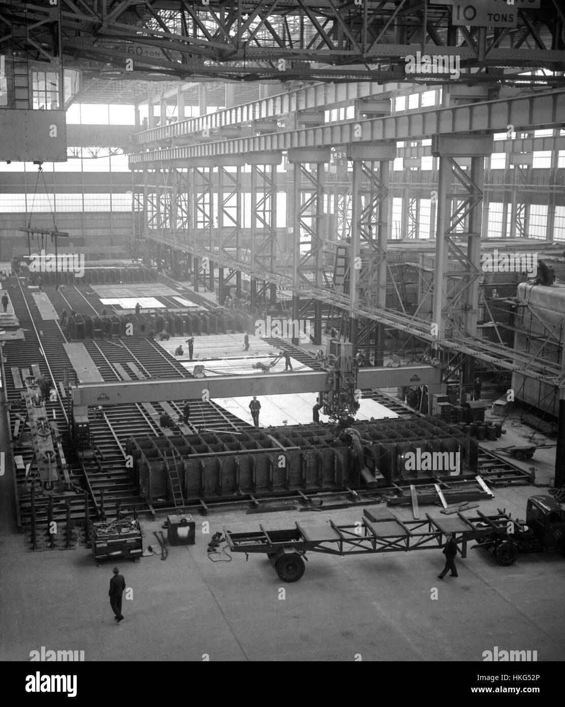 A modern prefabrication method is being used at the Belfast shipyard of ...