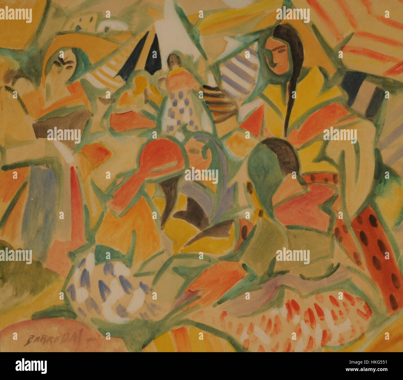 A 1918 oil painting by Rafael Barradas titled *Campamento Gitano ...