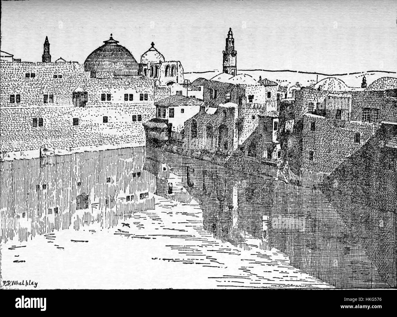 The 1912 painting of Hezekiah's Pool depicts a historical and biblical ...