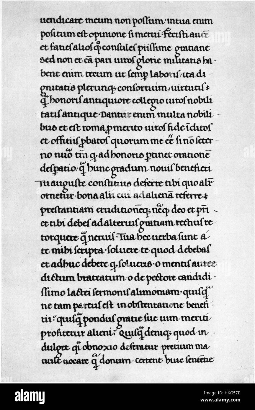 The manuscript 'Ausonius, Speech,' held in the Vatican Library (Barb ...