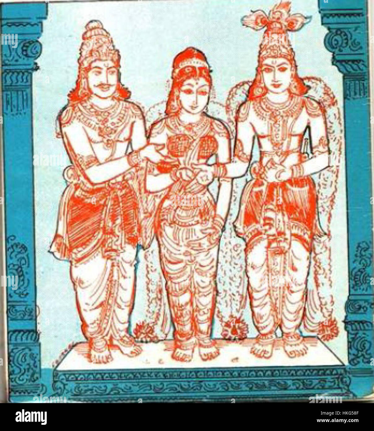 This artwork portrays Nappinnai, a revered figure in Tamil literature ...