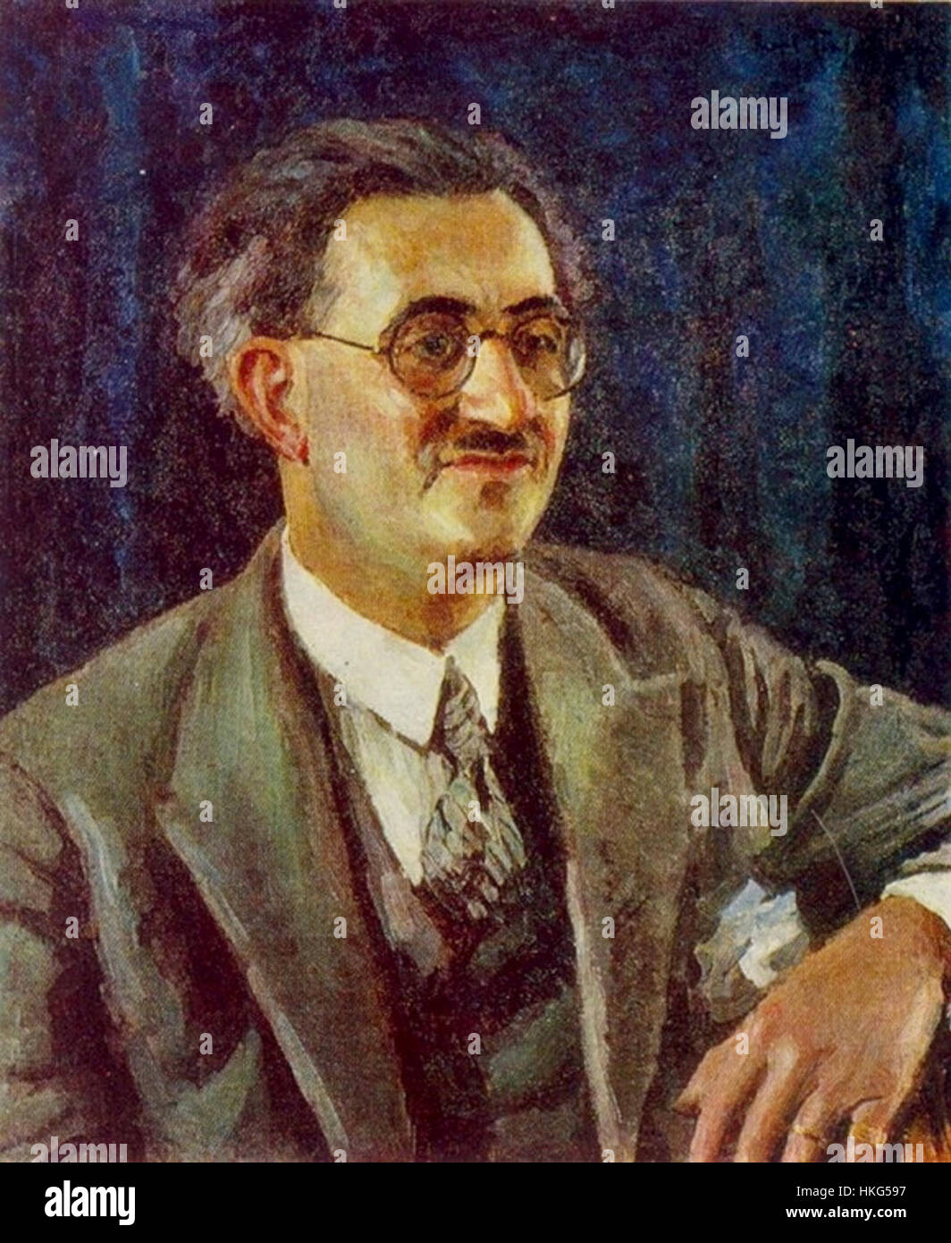 This portrait of Ettore Lo Gatto captures the distinguished appearance ...