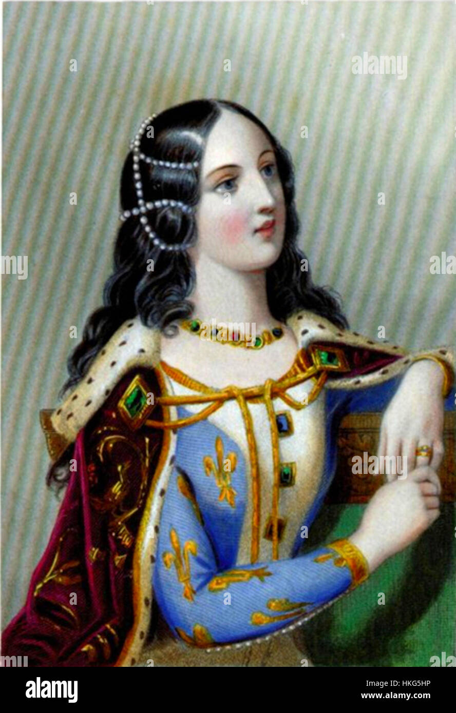 This portrait depicts Isabelle of Valois, Queen of France as the third ...