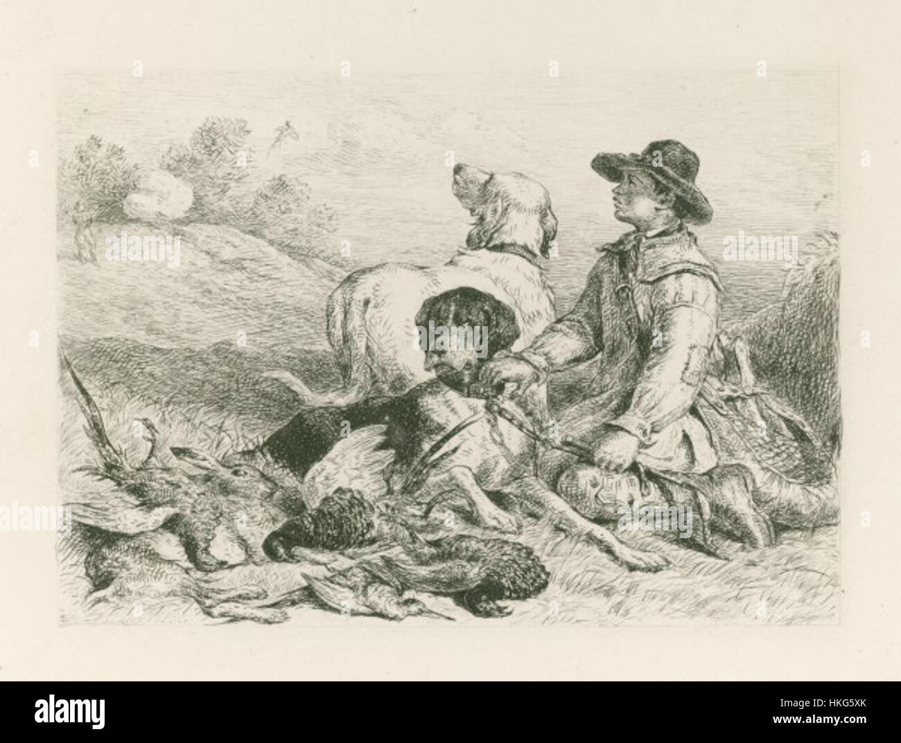 This etching by John Frederick Tayler, titled 'Pheasant Shooting ...