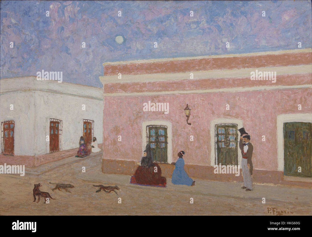 This oil painting by Pedro Figari, titled 'Toque de oracion' (Prayer ...