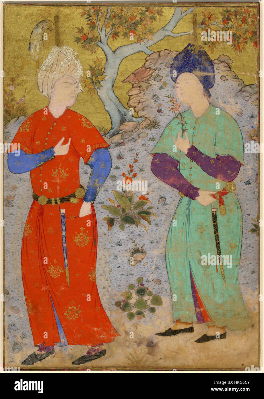 This 16th-century painting titled 'A Prince and Page' depicts a noble ...
