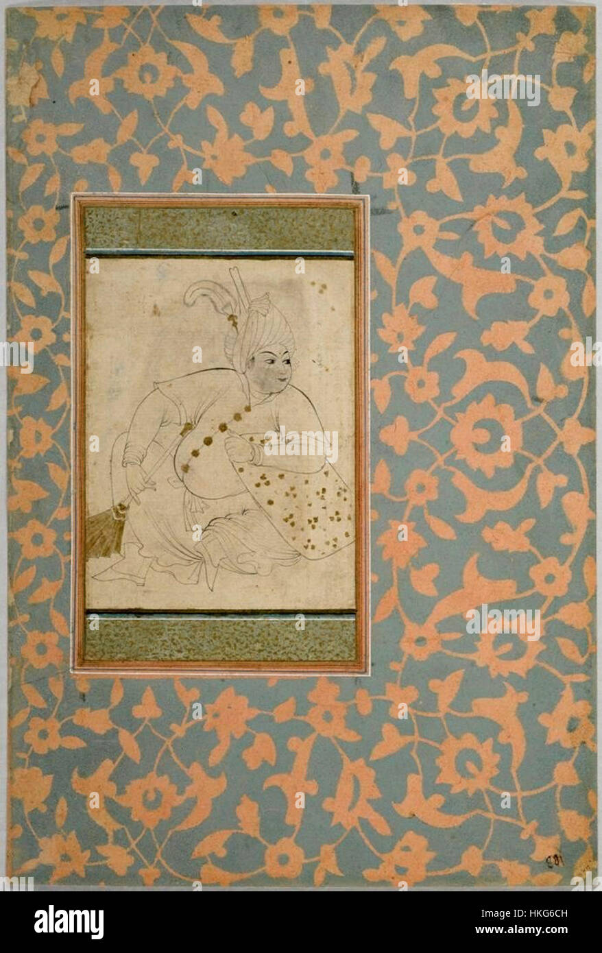 'A Portly Courtier' by Mir Musavvir, dated around 1530, is a Persian ...