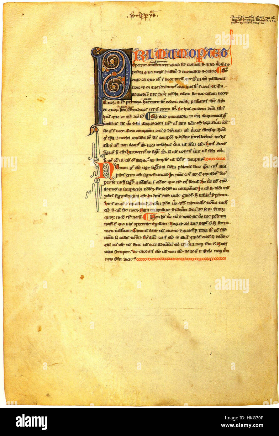 This manuscript contains Aristotle's work 'De Interpretatione,' a key ...