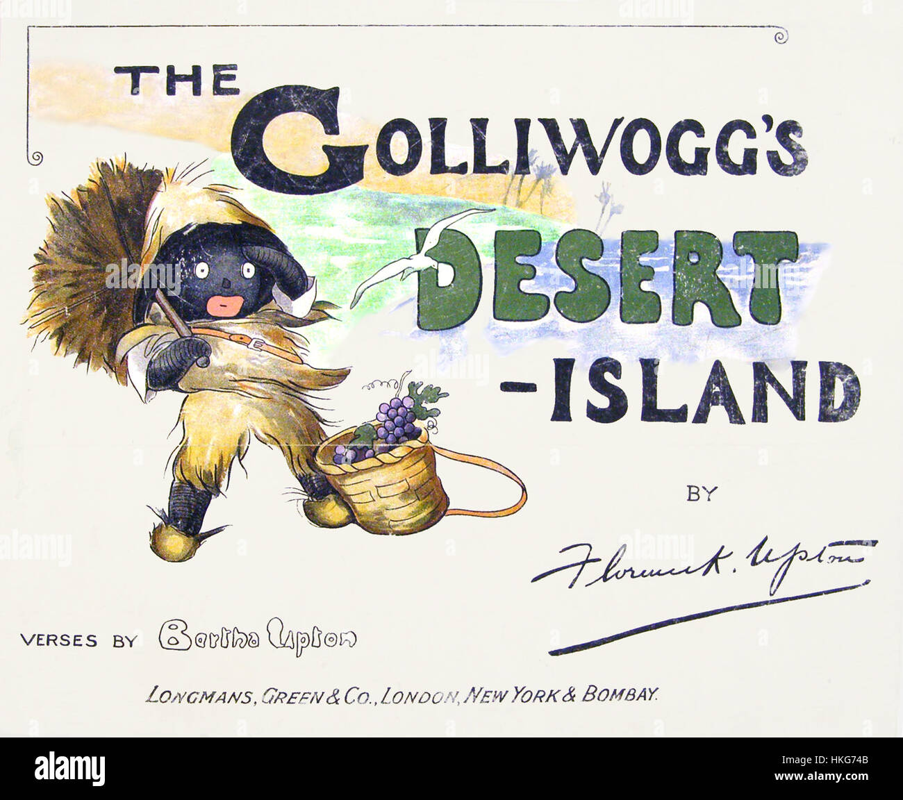The cover art for 'The Golliwogg's Desert Island' features a vibrant ...