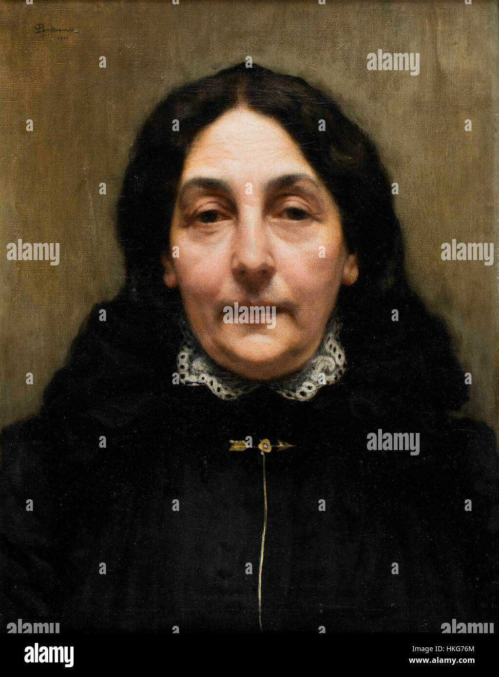 A 1901 portrait painting by Pankiewicz of a woman known as Pani P. This ...