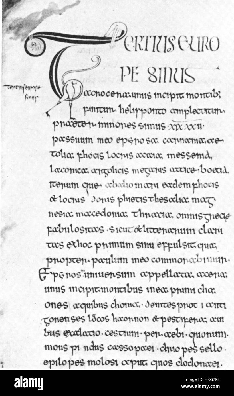 The manuscript 'Pliny the Elder, Leiden, Voss. Lat. F. 4' is a ...