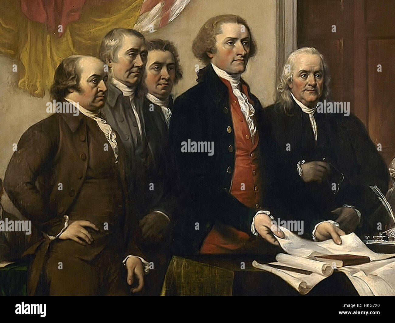 The ‘Committee of Five’ painting illustrates the historic moment when ...