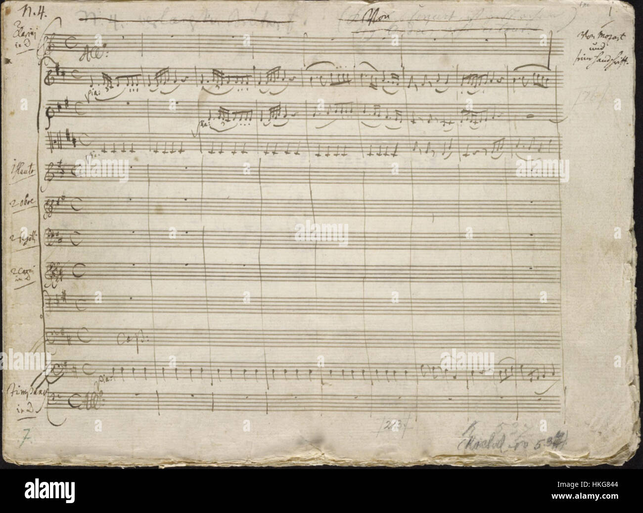 The opening page of Mozartâ€™s Piano Concerto No. 26 autograph ...