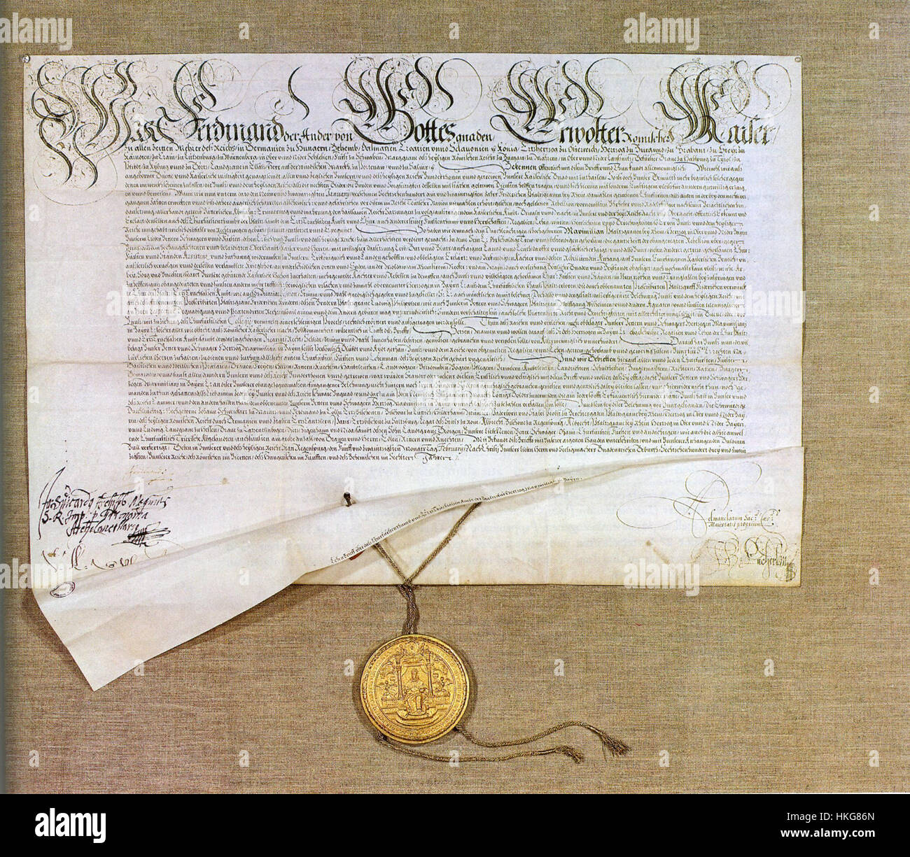 The charter of Emperor Ferdinand II is a historic document that ...