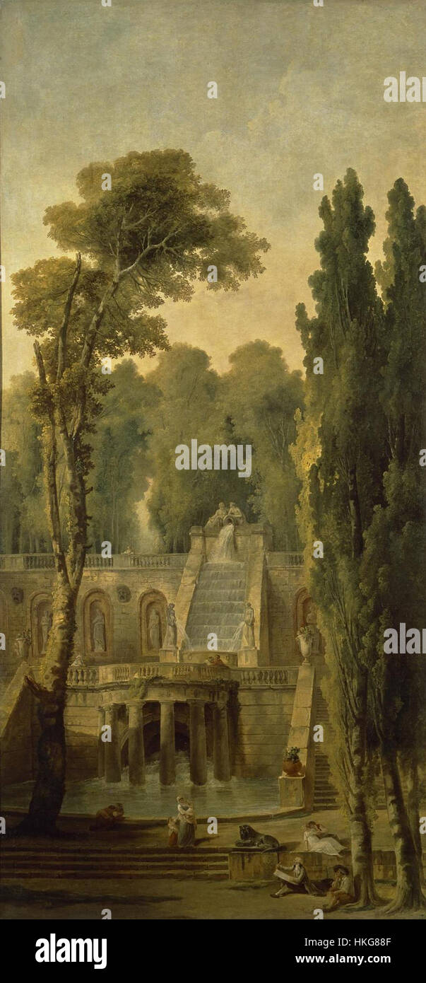 Hubert Robert Landscape with a Terrace and Cascade Stock Photo - Alamy