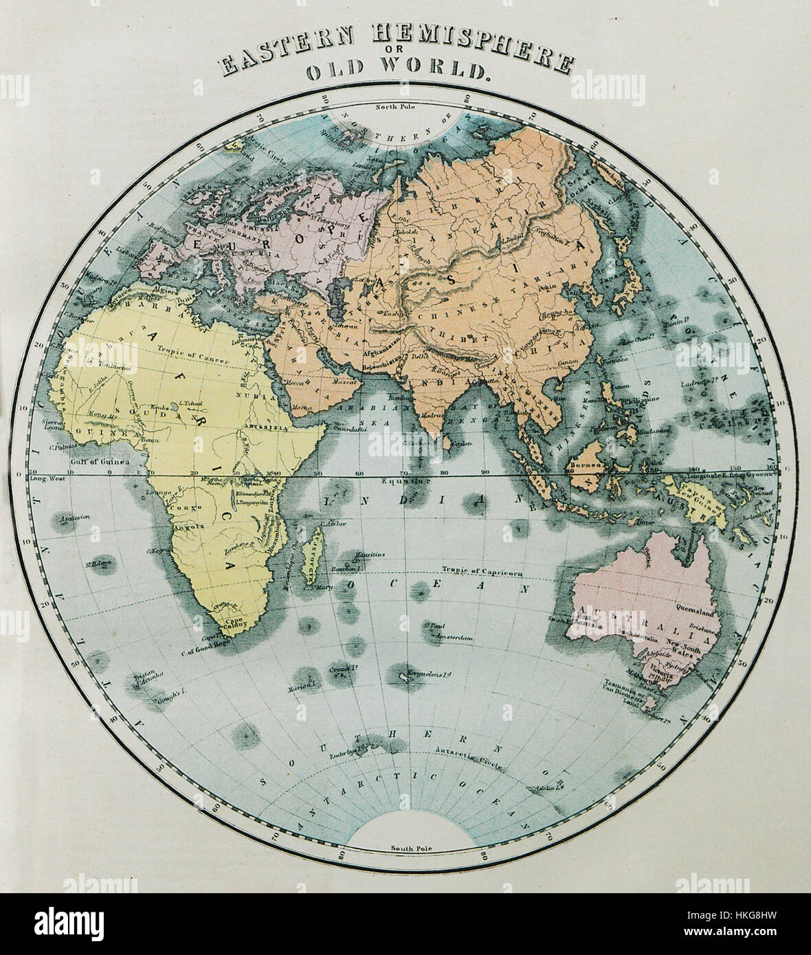 'Eastern Hemisphere or Old World' by William Francis Ainsworth from ...