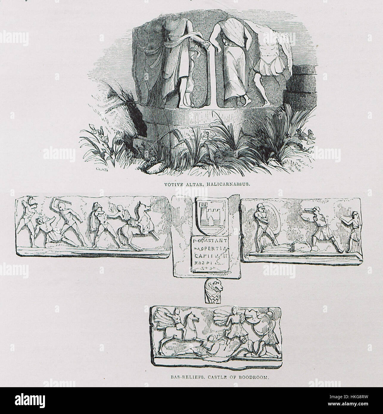 The votive altar and bas reliefs from Halicarnassus, now housed in the ...