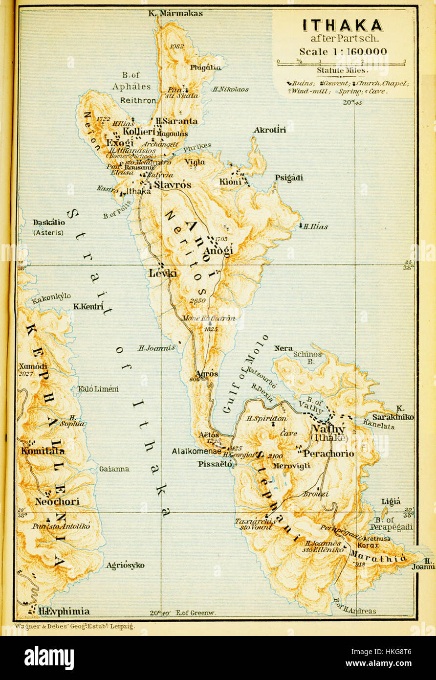 The 1894 *Ithaka* map, from the *Baedeker* travel guide, offers an ...