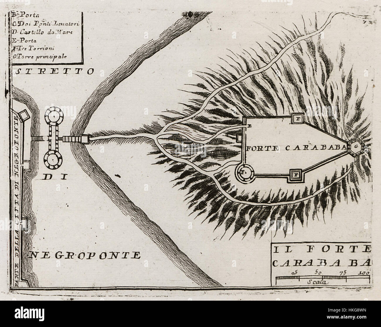 This 1686 map by Vincenzo Coronelli, titled 'Il Forte Carababa ...