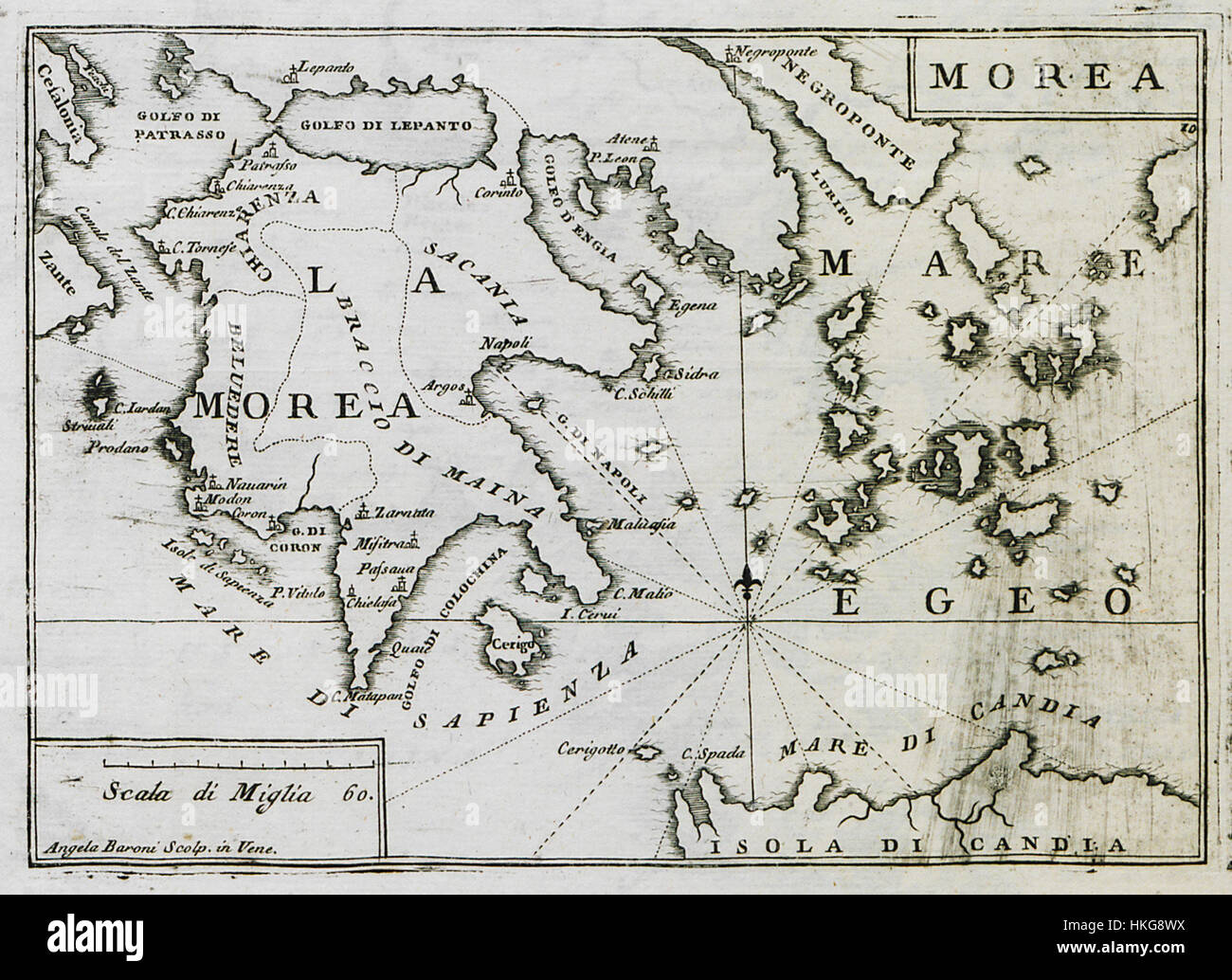 'Morea Coronelli Vincenzo 1686' is a map painting by Vincenzo Coronelli ...