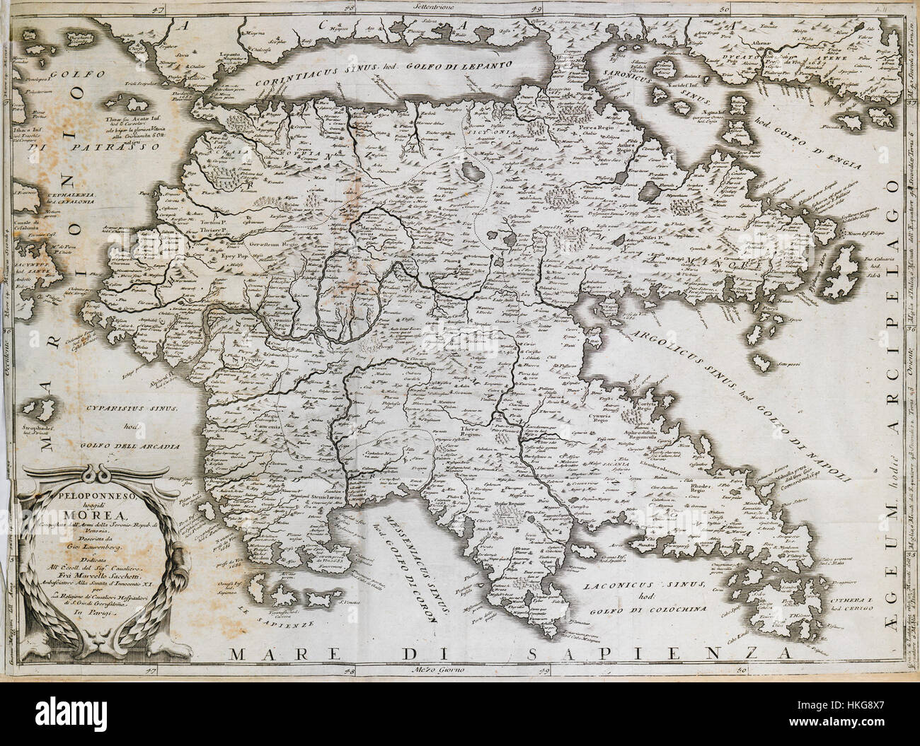 Map of the peloponnesus hi-res stock photography and images - Alamy