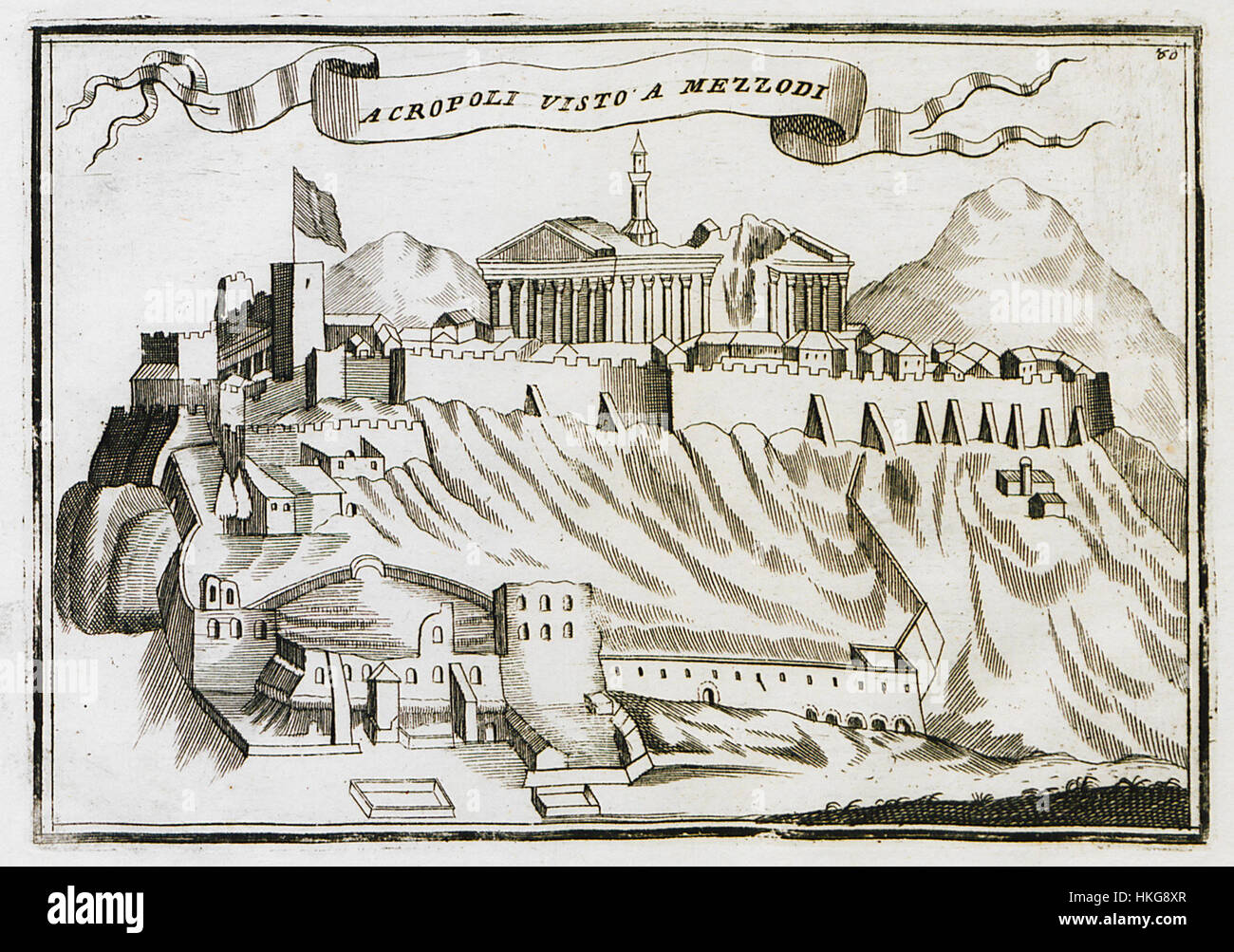 Vincenzo Maria Coronelli’s 1708 painting 'Acropoli visto a Mezzodi ...